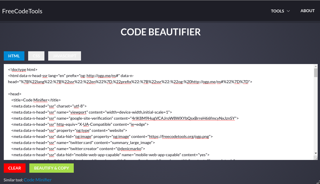Code Beautifier Code Beautifier